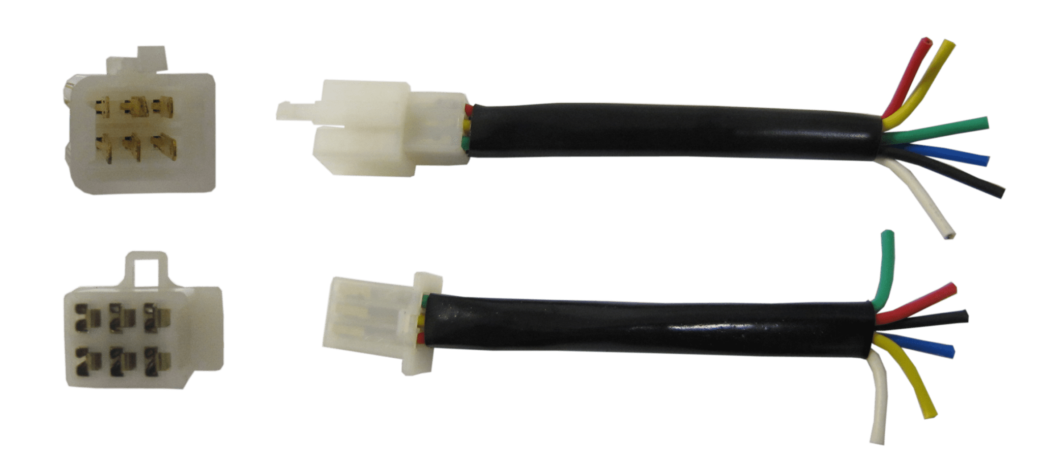 Plastic Connector 6 Pole Spade Male & Female Block with wire pig tail ...