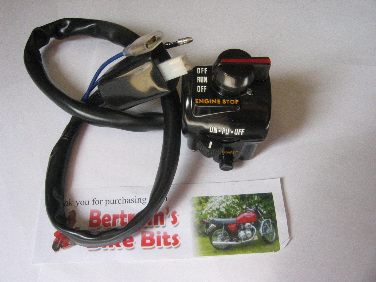 EMGO 46132-001 Switch Right Side Control Switch For 1974-77 Kawasaki Z1 ...